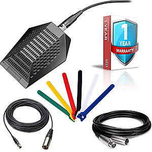 Audio-Technica PRO 44 Cardioid Condenser Boundary Microphone with 10-Foot XLR Cable and 6-Pack Reusable Cable Ties