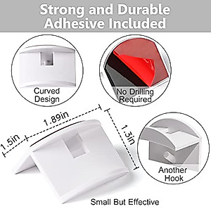 JULMELON 20 Pieces Adhesive Hat Hooks, Minimalist Design Hat Organizer for Wall Hat Holder Hat Racks for Baseball Caps Display, No Drilling, Strong Hold Hat Storage(White)