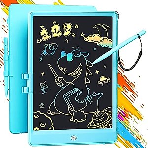 LCD Writing Tablet for Kids,10 Inch Drawing Tablet Doodle Board,Colorful Electronic Drawing Pad,Educational and Learning Kids Toys Gifts for 3 4 5 6 7 8 9 Year Old Boys and Girls Toddlers (Blue)