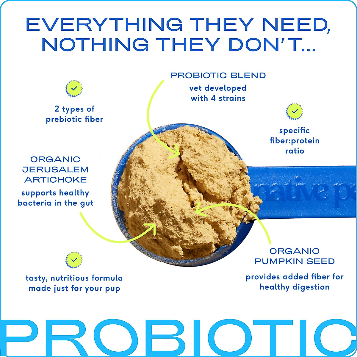 Native Pet Probiotic for Dogs - Vet Created Powder Digestive Issues Dog Probiotics + Prebiotic Bone Broth 232 Gram 6 Billion CFU - Dog Supplies - Powder Prebiotics and Probiotics Dogs Love! (32.8 oz)