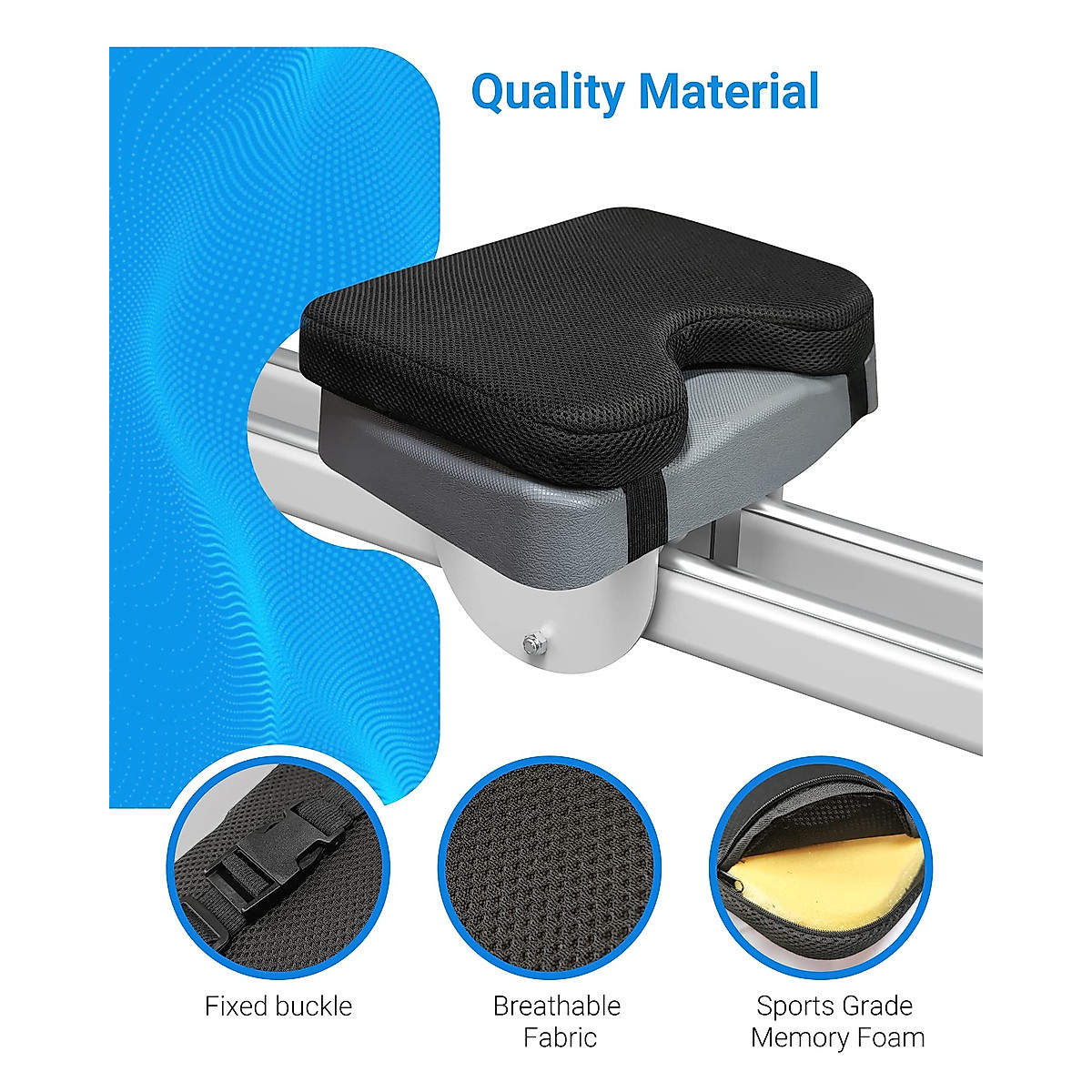 MERACH Rowing Machine & Seat Cushion, Magnetic Rower Machine for Home, 16 Levels of Quiet Resistance, Dual Slide Rail with Max 350lb Weight Capacity, App Compatible