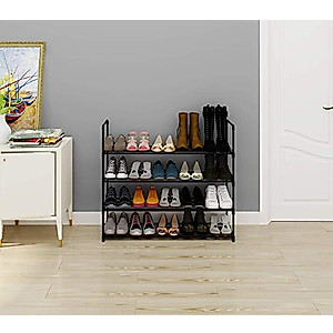 HOMEFORT 4-Tier Shoe Rack All Metal 3-Tier Shoe Rack