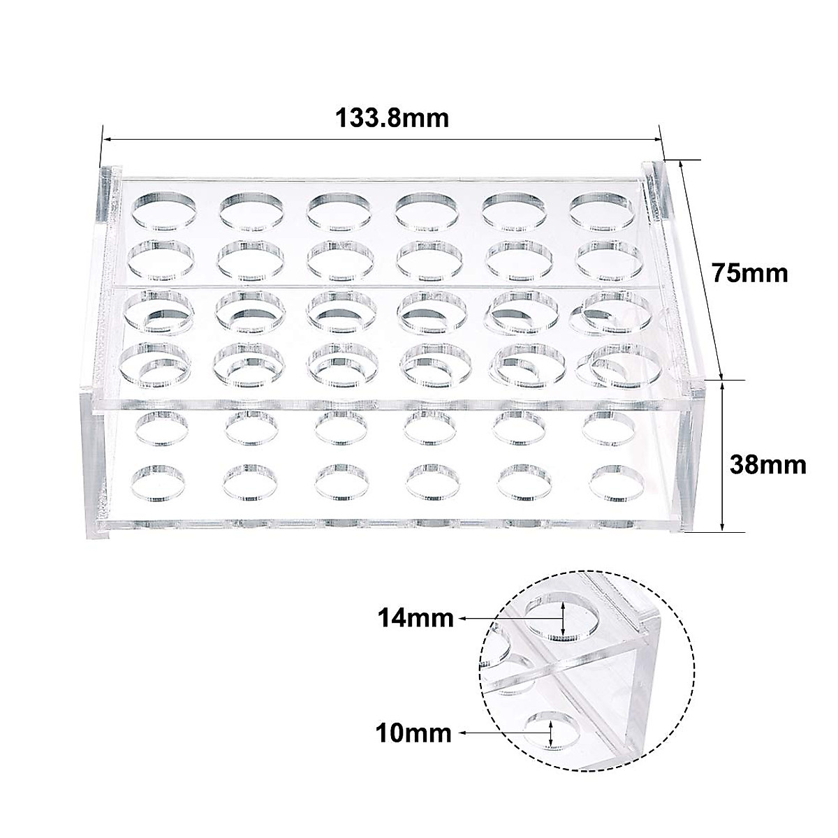 uxcell Test Tube Rack Holder Lab Stand Acrylic 24-Well Clear for 1.5ml and 2ml