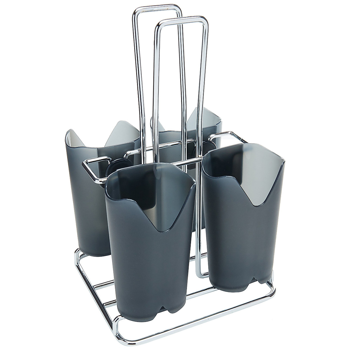 Prodyne Bravada Flatware Caddy, One Size, Black-Smoke
