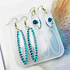 10pcs Resin Earring Mold,Silicone Resin Jewelry Molds Set for Epoxy Resin Dangle Pendant Molds for Women Girls