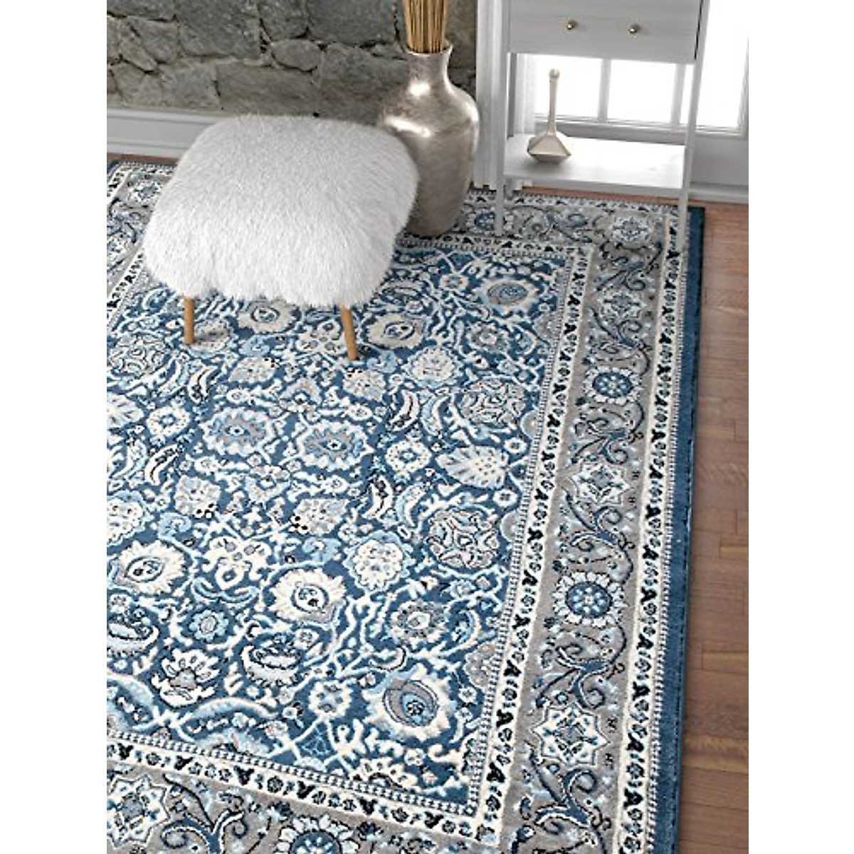 Well Woven Darya Blue Modern Sarouk 5x7 (5'3" x 7'3") Area Rug Updated Traditional Persian Carpet