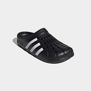 adidas Unisex Adilette Clogs Slide Sandal, Core Black/White/Core Black, 7 US Women/6 US Men
