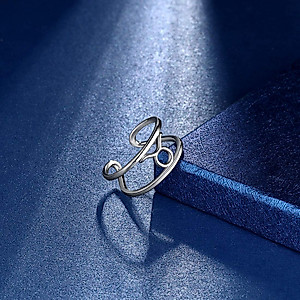 beautlace Taurus Adjustable Ring Constellation Astrology Silver Plated Opening Statement Horoscope Zodiac Ring for Women Men Jewelry Gift KR0002J-W