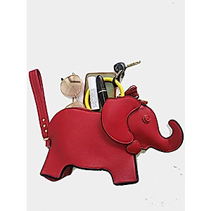 MILATA Animal Elephant Shape Crossbody Bag Purse Fashion Women Pu Leather Chic Shoulder Bag Clutch for Girls (red)