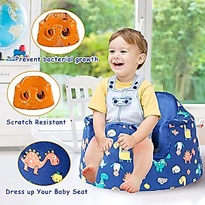 SMTTW Seat Cover Compatible with Bumbo Seat, Summer Cooling Seat Cover, Baby Seat Cover, Super Soft & Breathable Baby Seat Cover, Perfect Compatible with Bumbo Seat (Dinosaur)