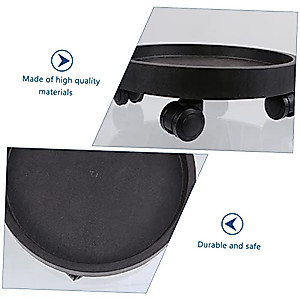 Yardenfun Flower Pot Base Planter Pots for Indoor Plants Pot Trays for Plants Pots for Outdoor Plants Plant Saucer 14 Inch Plant Caddy on Wheels Tray Pallet with Universal Wheels Round Brown