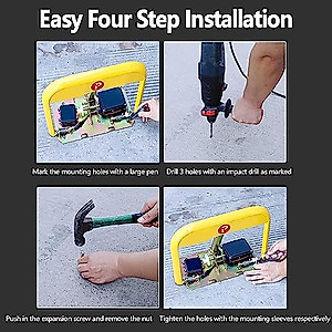 Parking Barrier Post Safety Bollard Remote Control Parking Lock, Automatic Barrier Alarmed Carport Tool Electric Parking Barrier, Mini Security Post for Driveways Carports, Parking Space Lock Folding