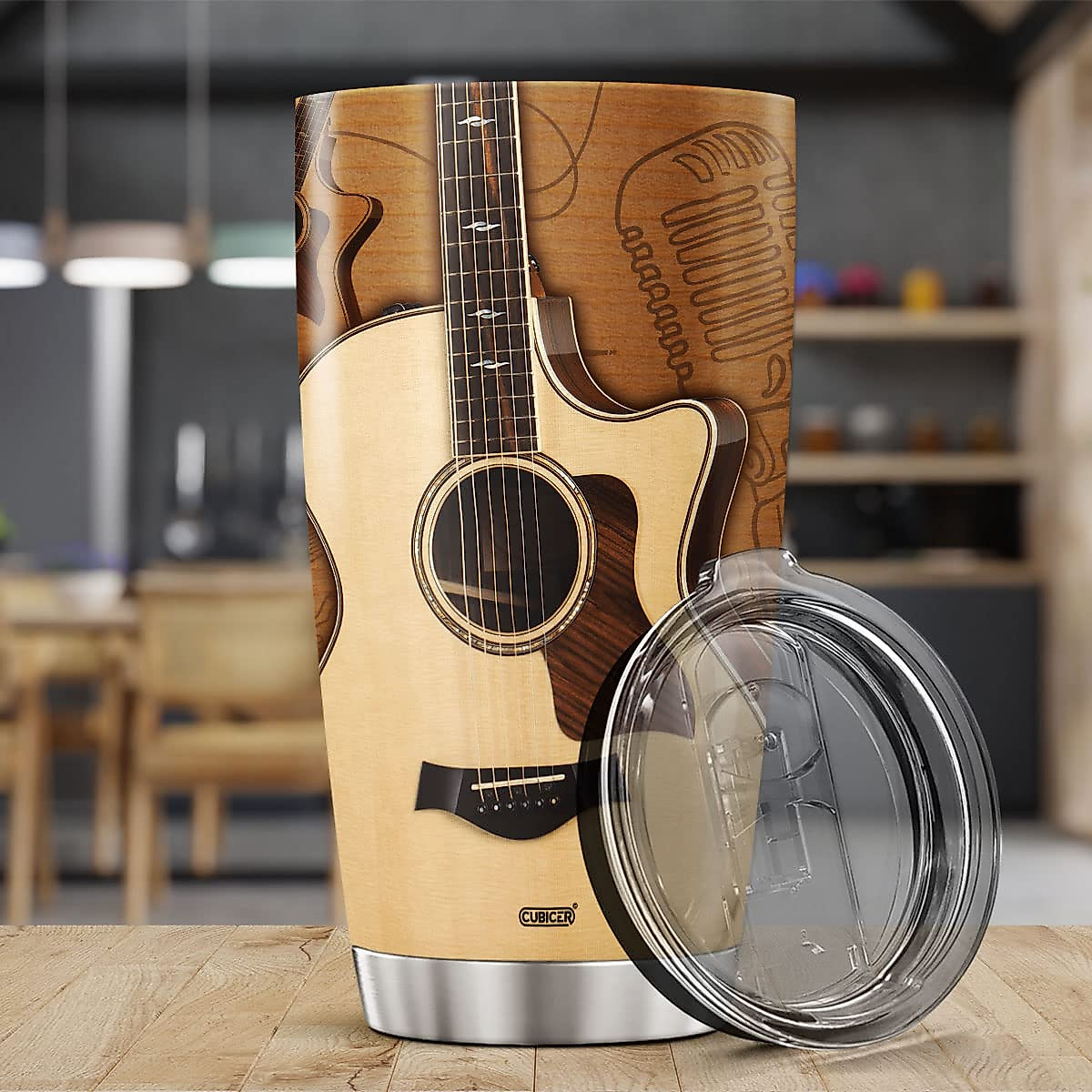 CUBICER Guitar Tumbler Gifts For Teens Guitarist Adults Husband Men Music Lovers Coffee Travel Mug Oz Stainless Steel Insulated Cup On Fathers Day Christmas Birthday Retirement