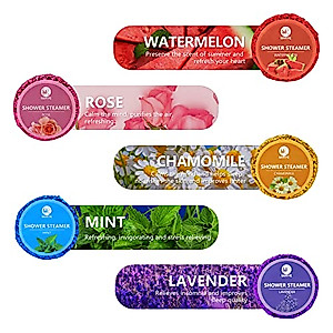 MR Shower Steamers Aromatherapy for Women or Men, 40 PCS 10 Scents Organic with Rose Lavender Mint Watermelon Eucalyptus Chamomile Lemon Rosemary Grapefruit Orange, Shower Bombs Christmas Gift Set