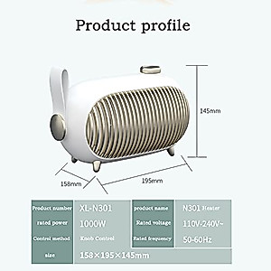 Outdoor Garden Heater Space Heater Mini Electric Space Heater Small PTC Ceramic Heater with Tip-Over And Overheat Protection Space Heaters Patio Heater (Color : Gold)