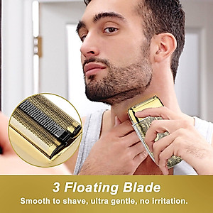 GSKY Electric Razor, Double Foil, Foil Shavers for Men,2 Speeds,Electric Shavers for Men,Beard Trimmer with 2 Foil,Cordless Barber Shaver Beard Trimmer,Barber Supplies Gifts for him