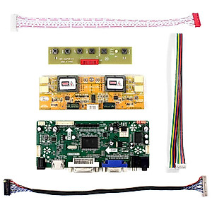 LCDBOARD 15" 1024x768 2Pin CCFL Backlight 20Pin LVDS LCD HDMI DVI VGA Audio Controlller Kit, Fit to LTM150XH LTA150B850F LQ150X1LW71N LQ150X1LW73