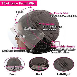 Siji Mei Body Wave Lace Front Wigs Human Hair for Black Women 13x4 Frontal Wigs Human Hair Pre Plucked with Baby Hair 150% Density Brazilian Body Wave Lace Front Human Hair Wigs Natural Black 16 Inch