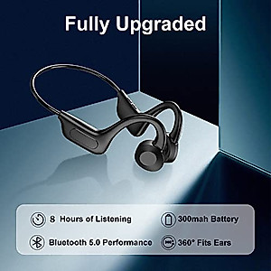 Open Ear Air Conduction Bluetooth Headphone,V5.1Configuration Built-in microphone Wireless Sport Conduction Headphone,Suitable Sports/Office/Outdoor