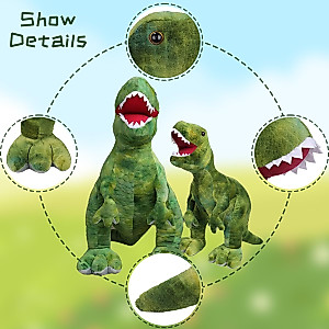 Seyomi Stuffed Dinosaur Plush 31.5 inches Giant RLifelike Stuffed T-Rex Toy for Boys,Green