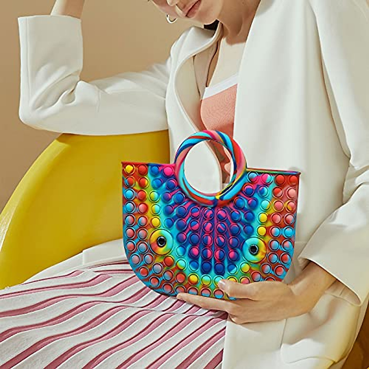 Big Pop Bags Bubble Handbag,Pop Purses for Ladies, Mothers Day Handle Satchel Bag for Women for Mom