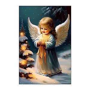 Worihut 5D Diamond Painting Kits for Adults, Angel DIY Full Round Diamond Art with Accessories & Tools,Wall Decoration Crafts for Home Wall Decor 16x20 Inch