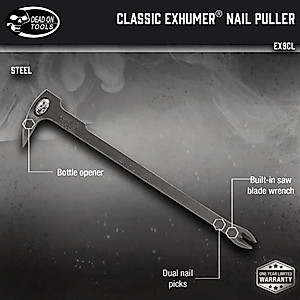 Dead On Tools EX9CL 10-5/8-Inch Exhumer Nail Puller, Silver