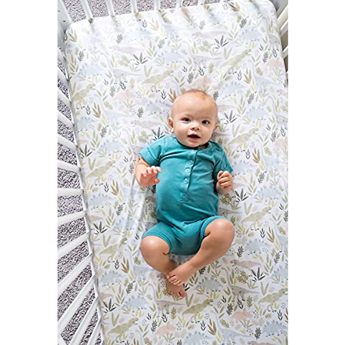 Premium Fitted Knit Crib Sheet/Toddler Sheet Rex by Copper Pearl