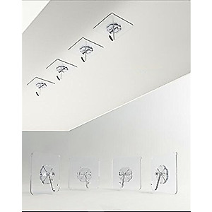 KK5 Adhesive Wall Hooks Hangers Heavy Duty 13 Pounds Sticky Hooks for Hanging for Kitchen Livingroom Bedroom Student Dormitory Stainless Steel Ceiling Hanger