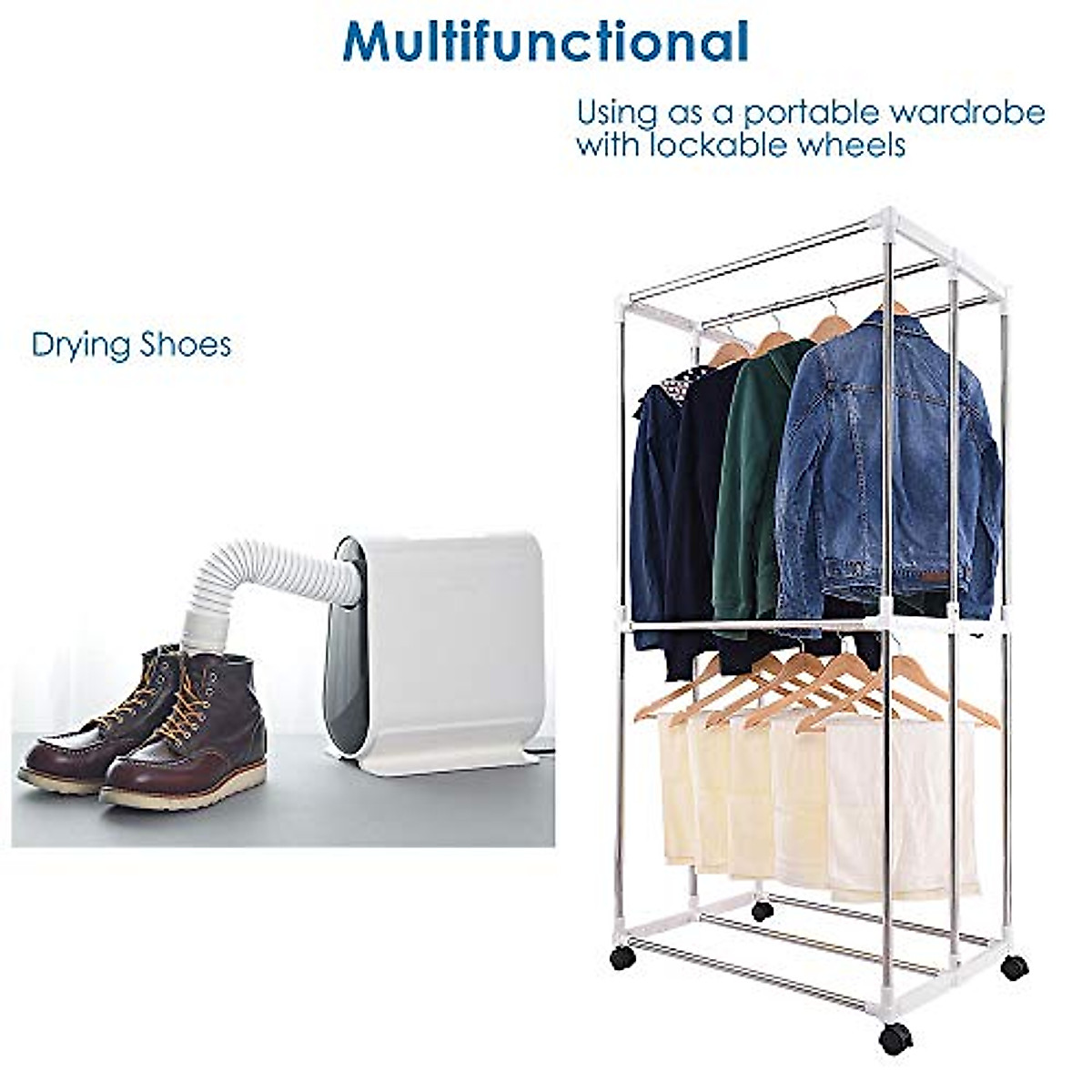 Yescom 850W Electric Automatic Clothes Dryer Portable Laundry Heater Folding 44 lbs Rack Wardrobe Air-Dry Machine