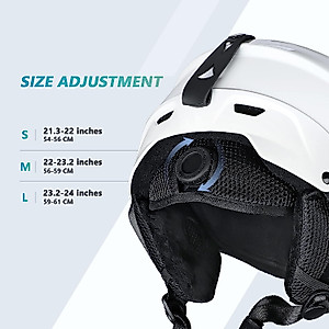 VANRORA Ski Helmet, Snowboard Helmet - Glossy White, M