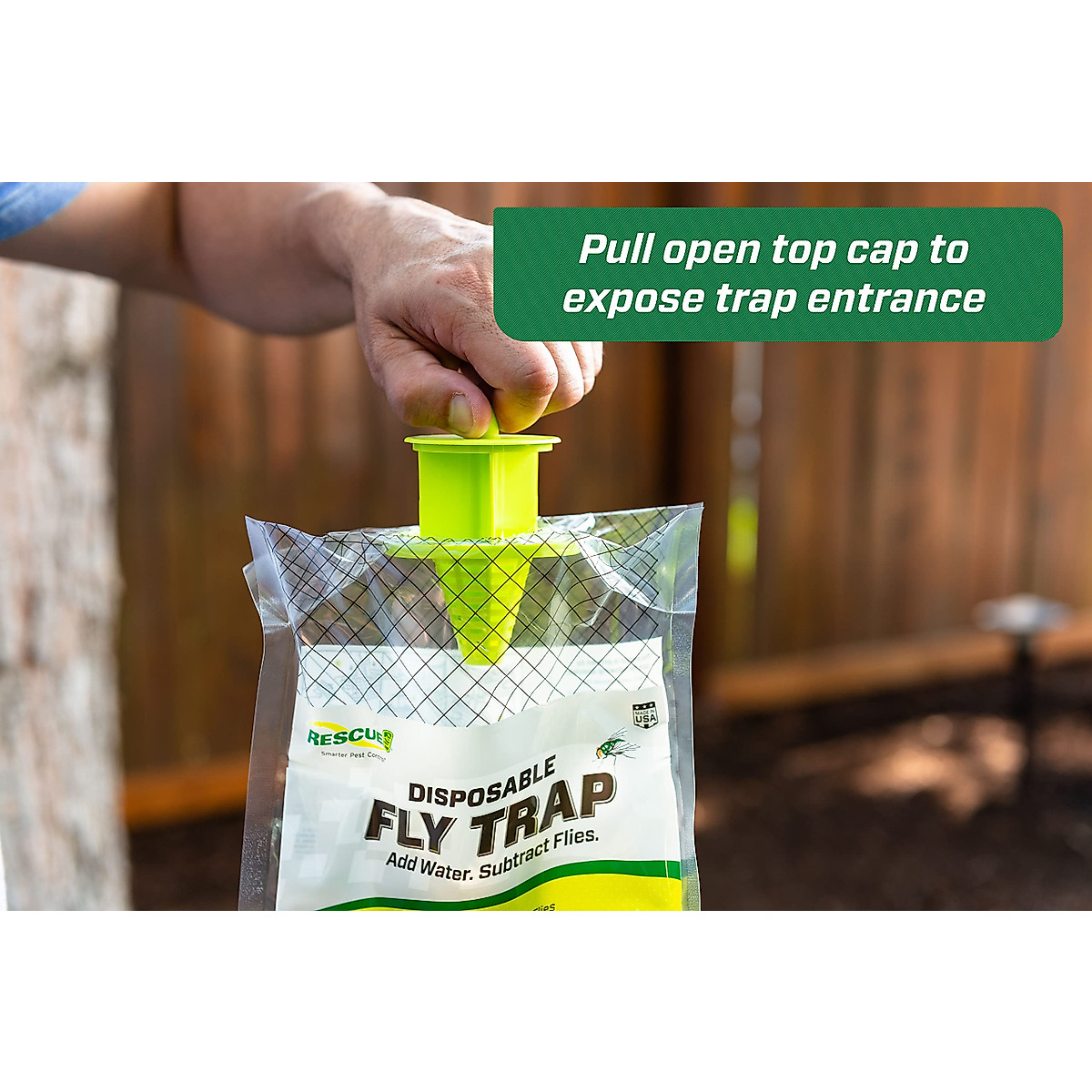 RESCUE! Outdoor Disposable Hanging Fly Trap - 6 Traps