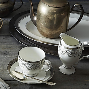 Noritake Summit Platinum Platter, Oval, 14" in White