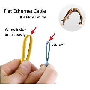 CelerCable - Flat Ethernet Cable Shielded(STP) Cat7 100ft with Snagless RJ45 Connectors, Long Slim Network Cable Flat Cat 7 Ethernet Patch Cable, Internet Patch Cable Computer Networking Cord (White)
