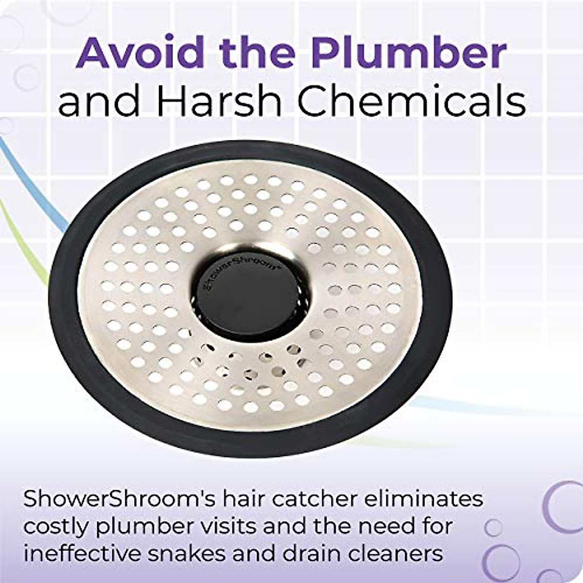 ShowerShroom SHSULT755 Ultra Revolutionary Shower Hair Catcher Drain Protector, Stainless