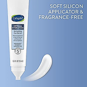 Cetaphil Deep Hydration Refreshing Eye Serum, 0.5 fl oz, 48Hr Hydrating Under Eye Cream to Reduce the Appearance of Dark Circles, With Hyaluronic Acid, Vitamin E & B5 (Packaging May Vary)