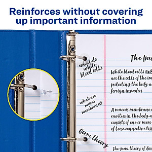 Avery Self-Adhesive Hole Reinforcement Stickers, 1/4" Diameter Hole Punch Reinforcement Labels, Clear, Non-Printable, 1,000 Labels Total (5722)