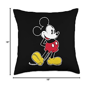 Disney Mickey Mouse Classic Pose Black Throw Pillow