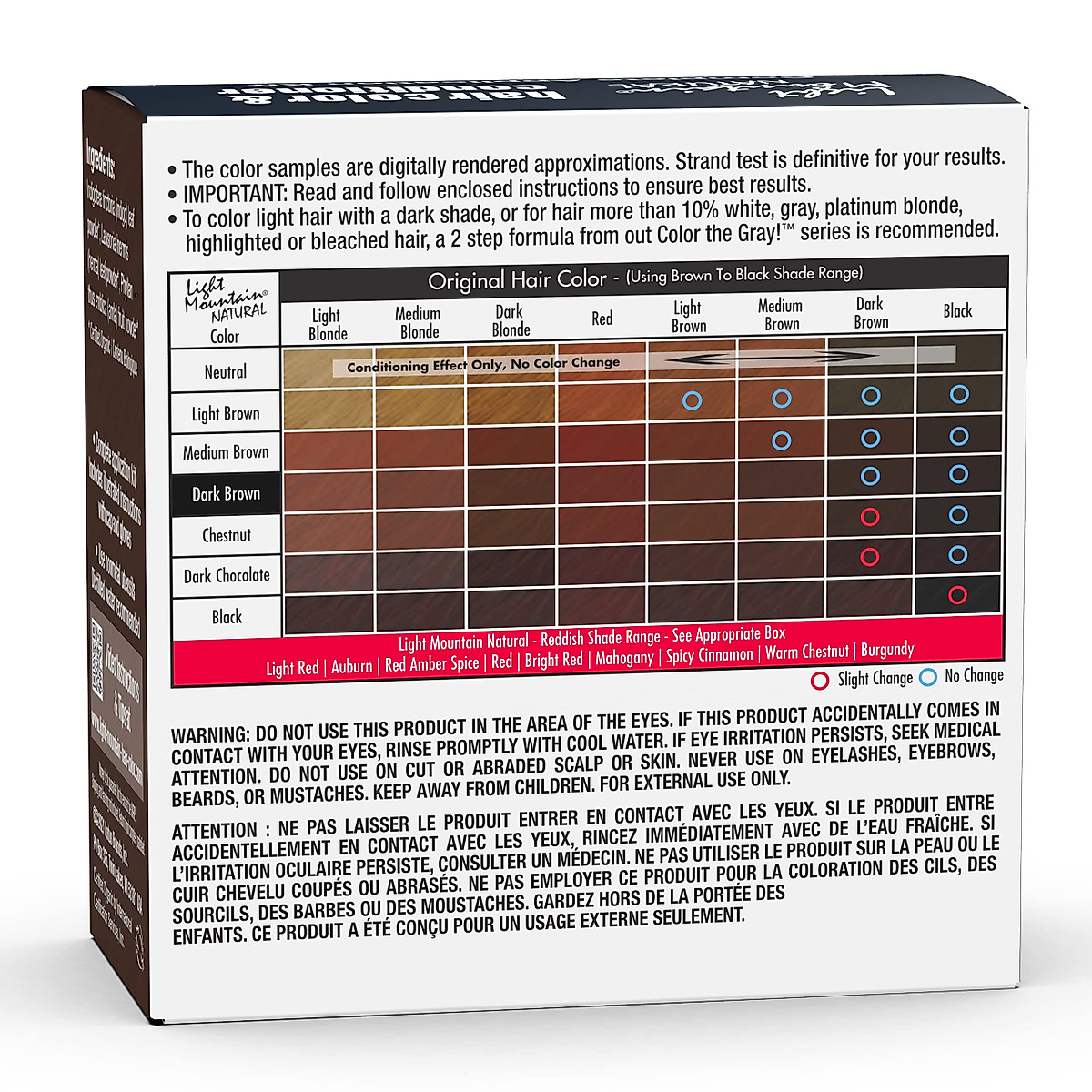 Light Mountain Henna Hair Color & Conditioner - Dark Brown Hair Dye for Men/Women, Organic Henna Leaf Powder and Botanicals, Chemical-Free, Semi-Permanent Hair Color, 4 Oz (Pack of 3)