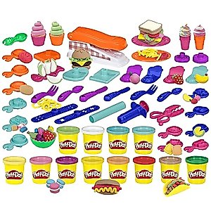 Play-Doh Kitchen Creations Fun Factory Playset, Arts and Crafts Toy for Kids 3 Years and Up with 12 Cans and 42 Tools (Amazon Exclusive)