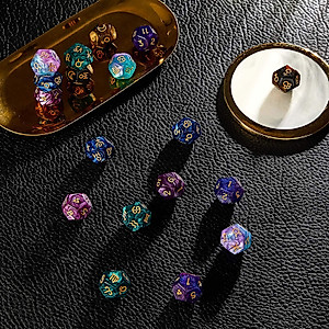 Kasyat 18 Pieces Astrology Dice Astrological Dice 12-Sided Tarot Dice Resin Polyhedral Pearl Pattern Dice for Divination Astrology Tarot Cards Accessory