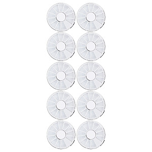 Dioche 10pcs Nail Art Storage Box, 12 Grids Round Dustproof Clear Jewelry Organize Container for Beads Earrings Pills