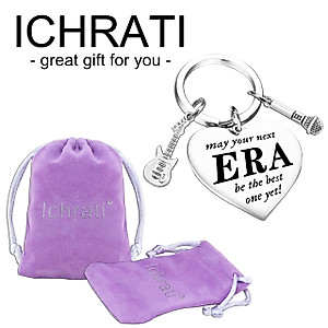 ichrati Popular Singer Spirit Merch Gifts Inspired Keychain Quote Ornament Guitar Music Tay Fans Stuff for Sisters Friends Daughter Birthday Accessories Key Chains for Women