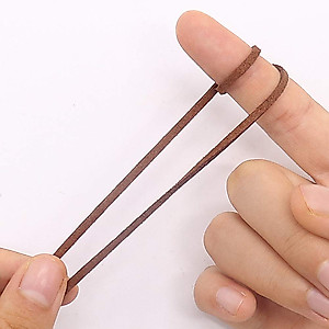 Tenn Well 2.6mm Suede Cord, 100 Yards Flat Faux Leather Cord for Necklaces, Bracelets, Jewelry Making, Beading and DIY Crafts (Brown)