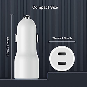 iPhone 11 12 13 14 Car Charger, 45W Dual Port USB C Power Delivery Fast Car Charging Adapter Plug with 2Pack 6ft Type C to Lightning Cable Cord for iPhone 14 Pro Max/13 Pro/12 Pro/12 Mini/11/iPad.