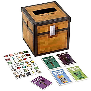 Hallmark Valentines Day Cards for Kids and Mailbox for Classroom Exchange, Minecraft (1 Box, 32 Valentine Cards, 35 Stickers, 1 Teacher Card)