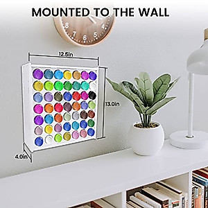 YUIONNAY Craft Paint Storage-Paint Rack Organizer with 49 Holes for Miniature Paint Set - Wall-Mounted Craft Paint Storage Rack - 2oz Craft Paint Holder for Apple Barrel, Folkart