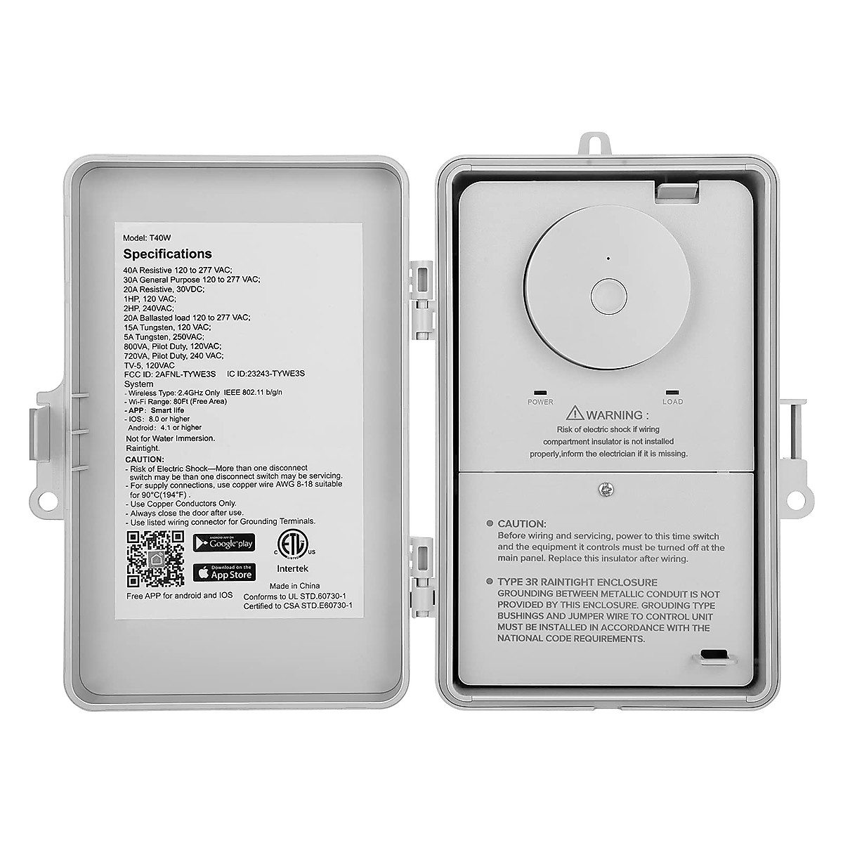 Suraielec WiFi Pool Timer, Outdoor Indoor Smart Switch, 40 AMP, 2HP, 120, 240, 277 VAC, Heavy Duty Pool Controller Light Timer Box for Pool Pump, Water Heater, Spa, Powerful Electrical Appliances