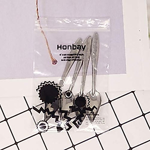 HONBAY 4PCS Stainless Steel Bird Feeder Spoons Parrot Feeding Scoops Hand Feeding Spoons for Parrot