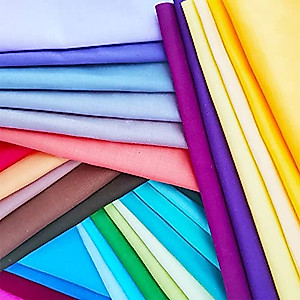 QiMicody Quilting Fabric, 50 Pcs Fat Quarter Fabric Bundles 8" x 8" (20cm×20cm) Solid Colors Pure Cotton, Precut Squares Sewing Quilting Patchwork Scraps for DIY Crafting